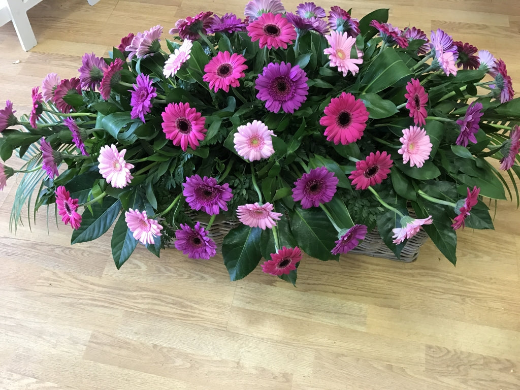 Mixed Germini Casket Spray – Amaryllis Floral Design