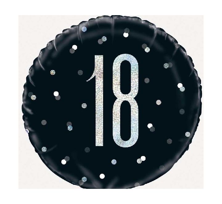 18th Birthday Black & Silver Balloon – Amaryllis Floral Design
